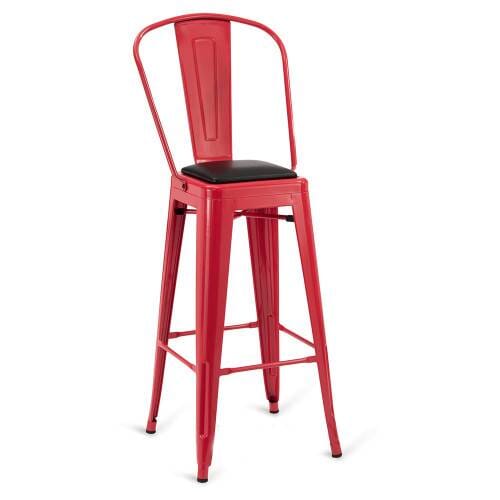 Indoor Steel Barstool - Red Finish