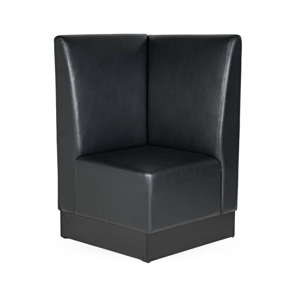 Quick Ship Hannah Modular Black Restaurant Booth - Corner