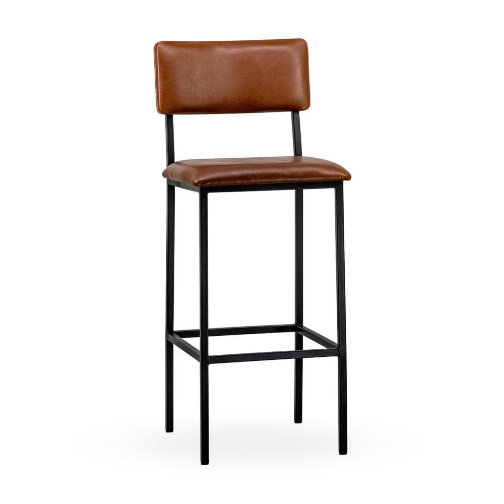Fully Upholstered Commercial Bar Stool with Steel Frame
