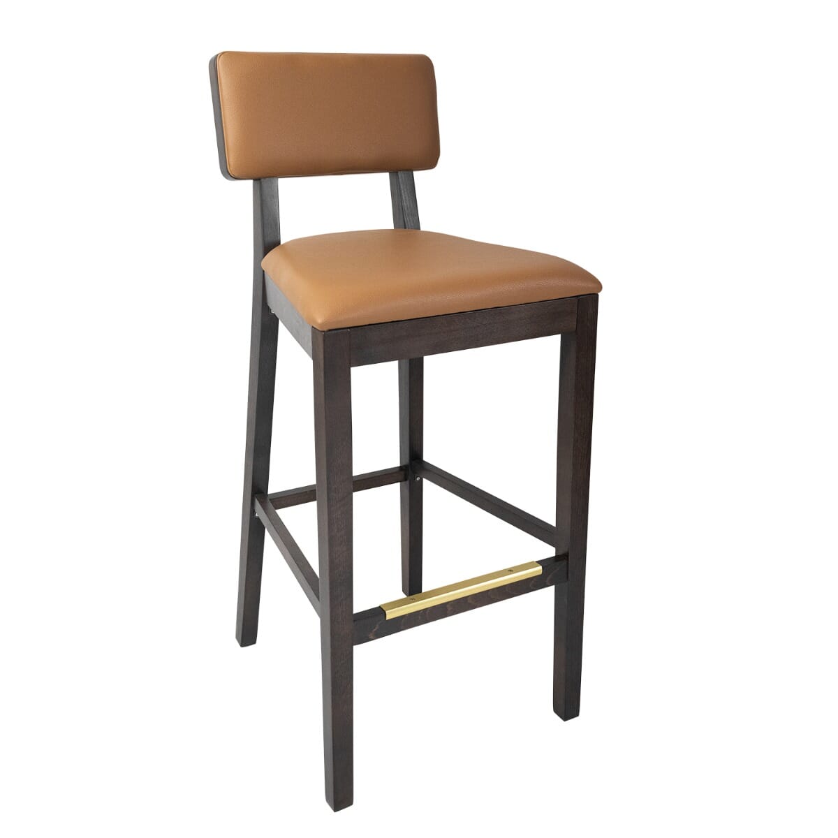 Walnut Wood Open Back Restaurant Bar Stool